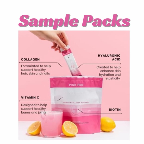 Other | Pink Pro Collagen Beverage Pink Lemonade 4 Packets Sample Packs ...